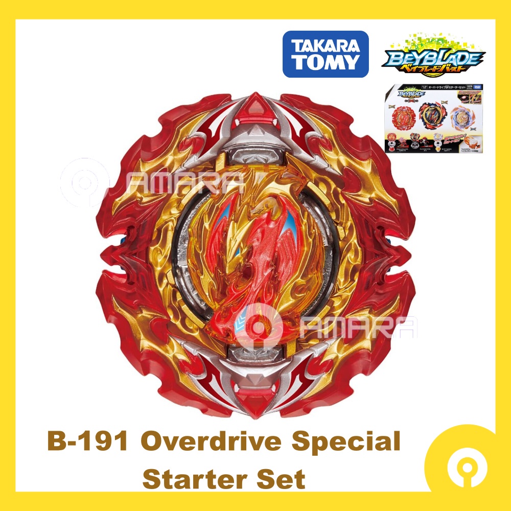 Takara Tomy Beyblade B-191 Overdrive Special Starter Set Dangerous Belial Prominence Phoenix ...