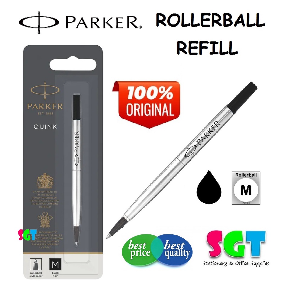 PARKER Roller Ball Refill 0.7MM (M) Black [ 100% ORIGINAL ] | Shopee ...