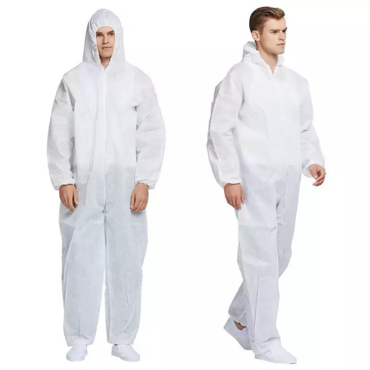 Protective Suit PPE Suit Coverall Jumpsuit 45gsm PE Coated 100% ...