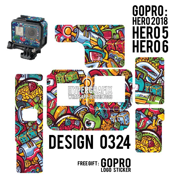 GOPRO HERO 5 / HERO 6 / HERO 2018 STICKER SKIN (DESIGN 0324) | Shopee ...
