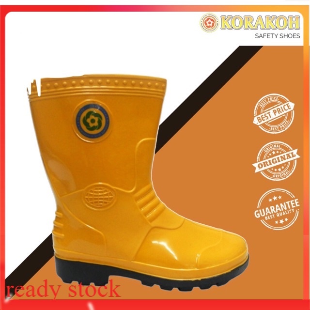 KORAKOH Rubber Medium Cut Rain Boots/Kasut Air Getah/Kasut Boots/Kasut ...