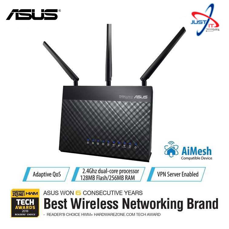 Asus RT-AC68U AC1900 Dual Band Gigabit Wireless Router | Shopee Malaysia
