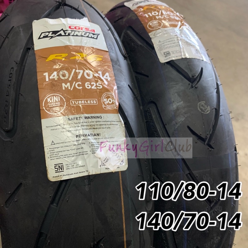 CORSA R26 110/80-14 , 140/70-14 , 100/80-14 Tubeless Tyre Tayar NVX ...