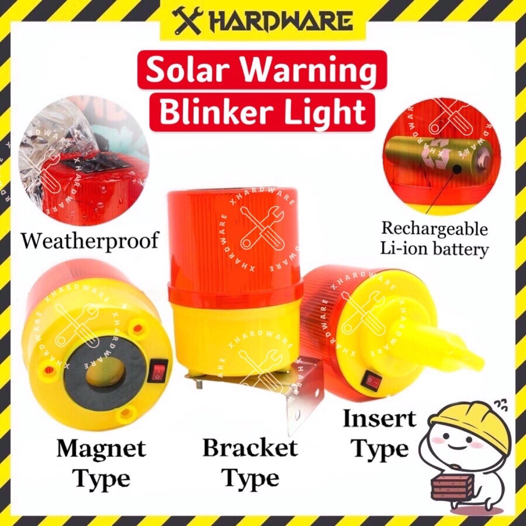 LED Solar warning blinker construction light/barricade hazard night ...