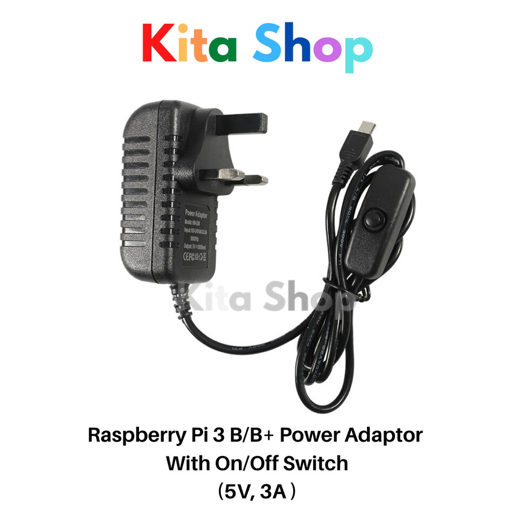 Raspberry Pi 3 B /B+ Power Supply Power Adaptor With On / Off Switch ...