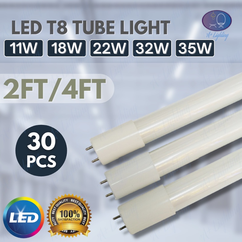 [30pcs Promo!] 2FT 4FT T8 LED TUBE 22W 2200LM HIGH LUMEN FEET 2 4 KAKI LAMPU KALIMANTANG LED ...