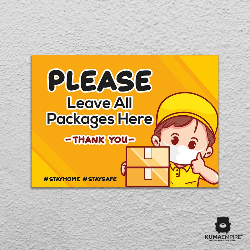 Leave Parcel Package Delivery Signage Board A4 Size | Shopee Malaysia