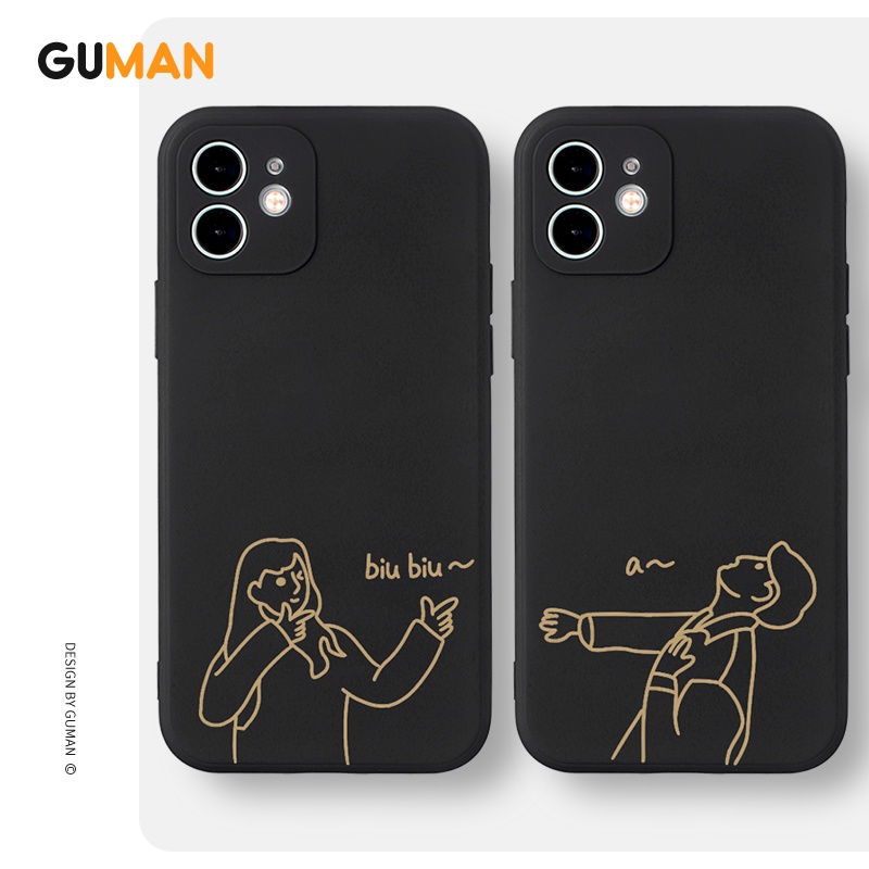 GUMAN Matching Couple Set Cute Funny Phone Case Casing for iPhone 14 13 ...