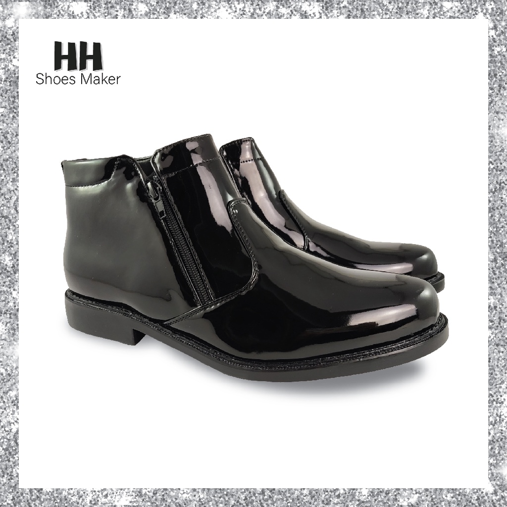 Kasut Kilat Polis/PDRM Men Mid Cut Double Zip/Kasut Zip | Shopee Malaysia