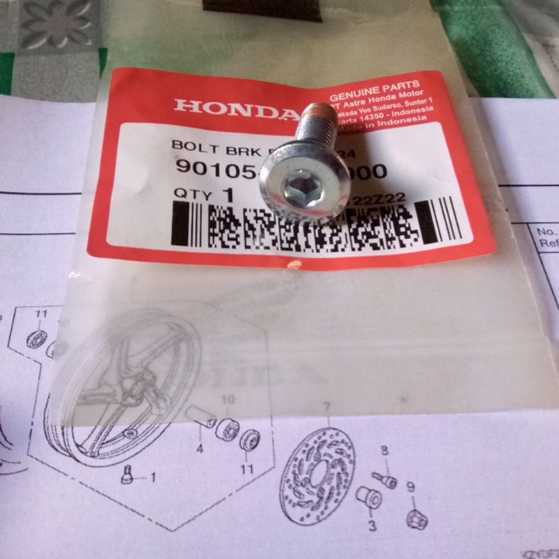 Original Honda PCX front disc disc bolts | Shopee Malaysia