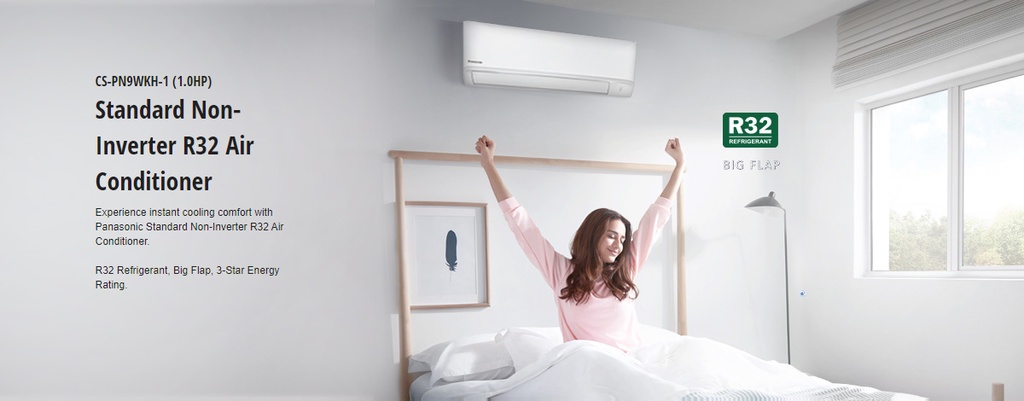 Panasonic 1.0HP Standard Non-Inverter R32 Air Conditioner - CS-PN9WKH ...
