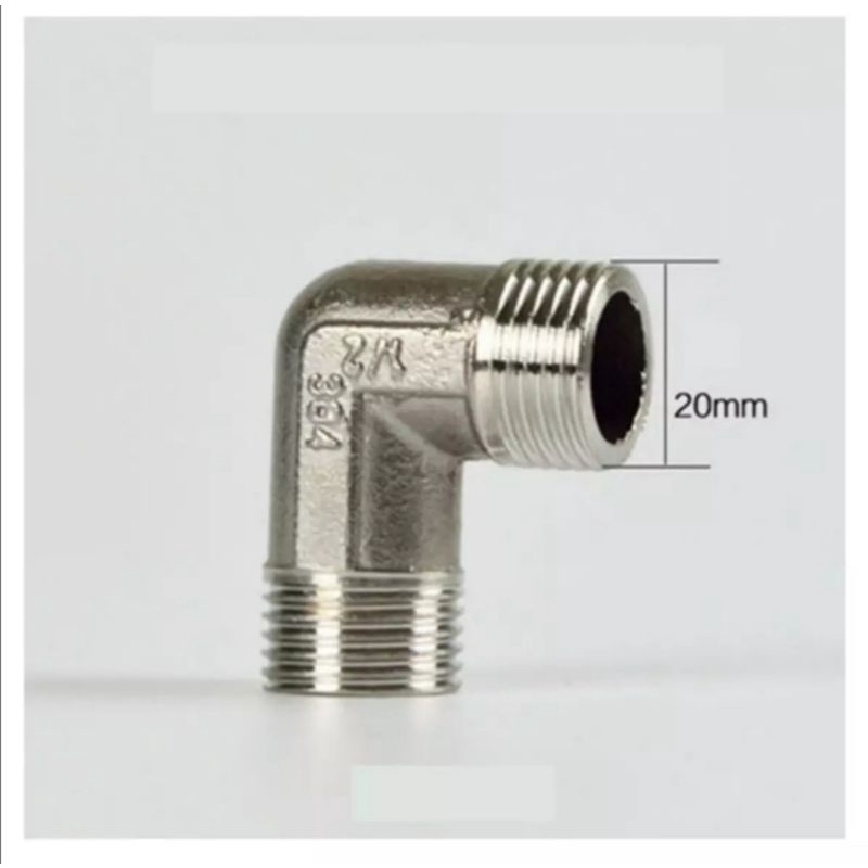 DN15 1/2" BSPP Male x Male Elbow Stainless Pipe Fitting Connector ...