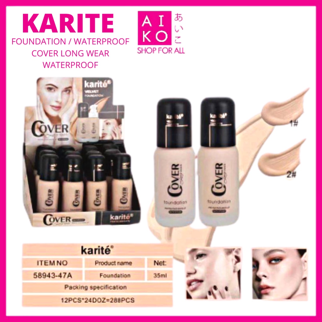 (AIKO) KARITE VELVET FOUNDATION / WATERPROOF / COVER LONG WEAR ...