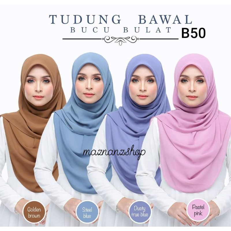 (Part A)Bawal Heavy Chiffon Curve Plain Aisyah Exclusive bidang 50'💥 ...