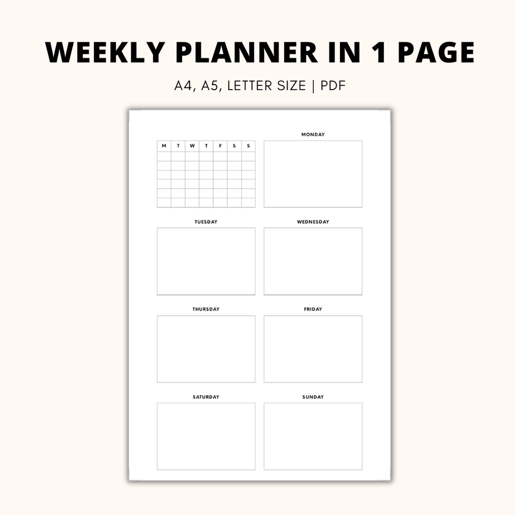 [PDF] Minimal Weekly Planner Sheet Template, Printable Planner PDF ...