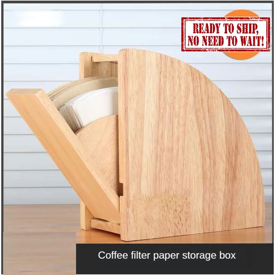 Coffee Filter Paper Storage Box Space Saving Wooden Durable And Firm ...