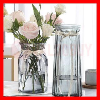 PASU KACA 25CM COLOUR DESIGN PASU GUBAHAN TRANSPARENT GLASS VASE FLOWER ...