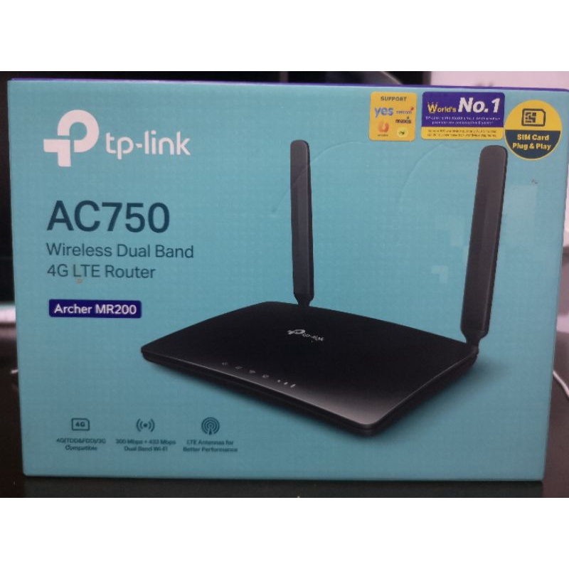 Tp-link Archer MR200 AC750 Wireless Dual Band 4G LTE Router | Shopee ...