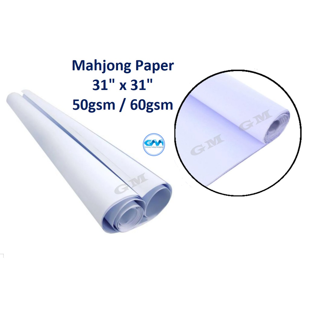 White Mahjong Paper 31"x31" | Kertas Mahjung | Wrapping Parcel | Simili ...