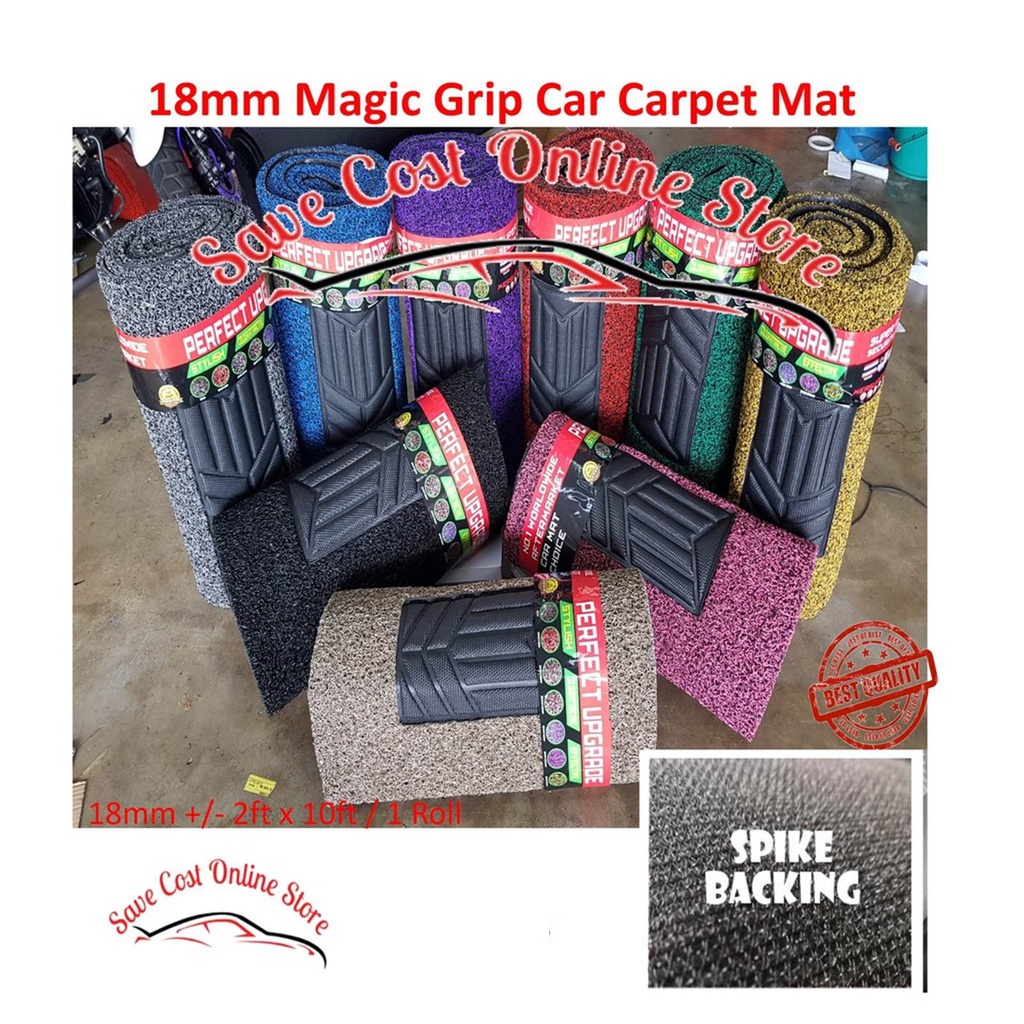 18mm +/- Universal Car Coil Floor Mat Carpet Magic Grip Backing Carmat ...