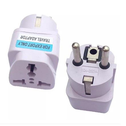 Universal 2 Pin UK US AU To EU EURO France Germany Korea Travel AC Plug ...