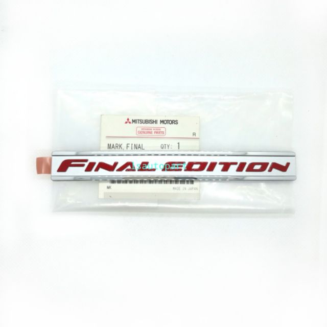ORIGINAL MITSUBISHI LANCER EVO X CZ4A FINAL EDITION EMBLEM | Shopee ...