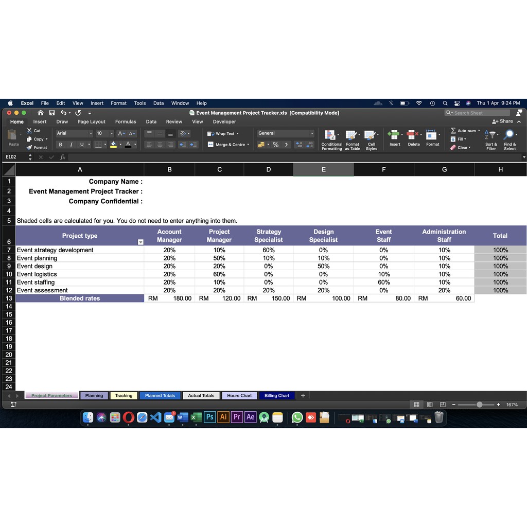 Event Management Project Tracker template for Excel | Shopee Malaysia