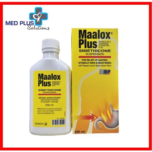 Maalox Plus Simethicone Suspension 250ml (Lemon Swiss Creme Flavour ...