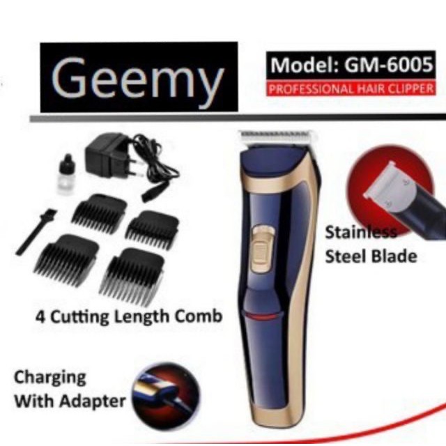 Original Geemy 6005 Wireless Rechargeable Hair Trimmer Machine/Hair ...