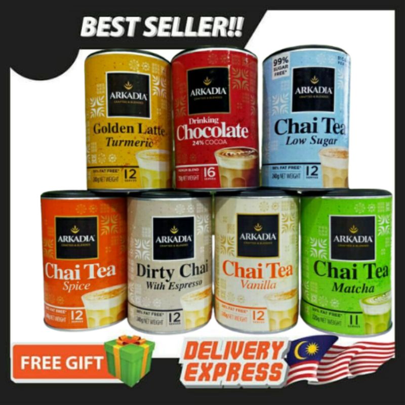 🇬🇧 Arkadia Chai Tea Vanilla •Spice •Matcha • Low Sugar • Dirty Chai ...