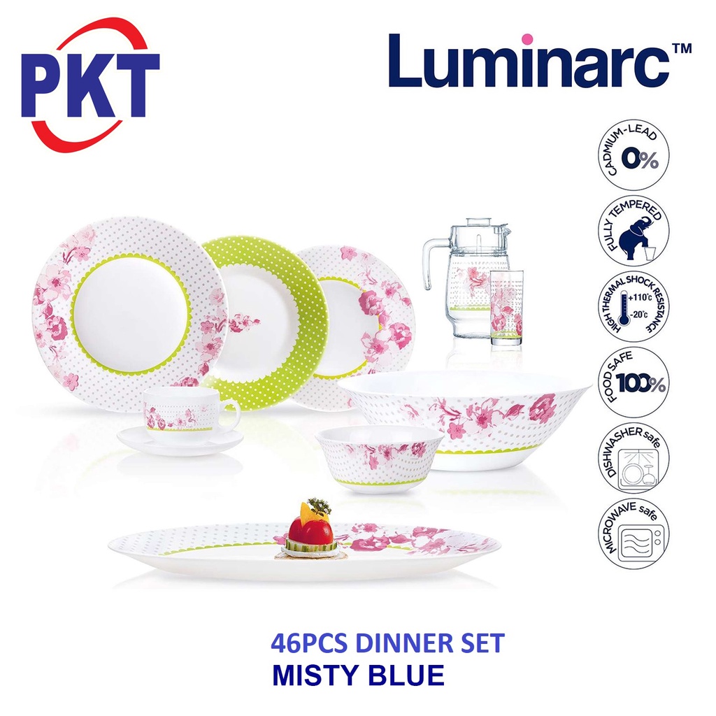 46Pc LUMINARC DINNER SET COVENT GARDEN FLORE / SET MAKAN LUMINARC N1205 ...