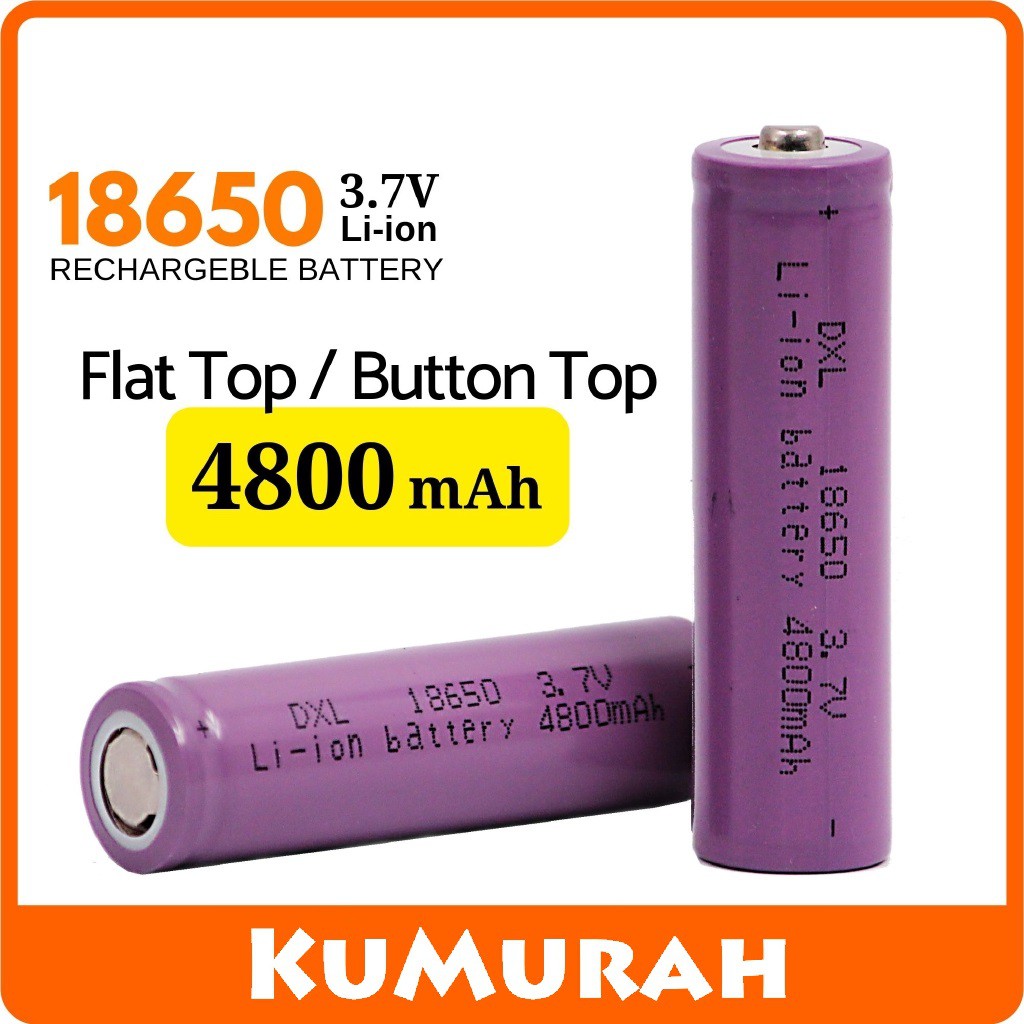 Bateri Boleh Cas Semula DXL U8 18650 3.7V Flat Top / Button Top ...