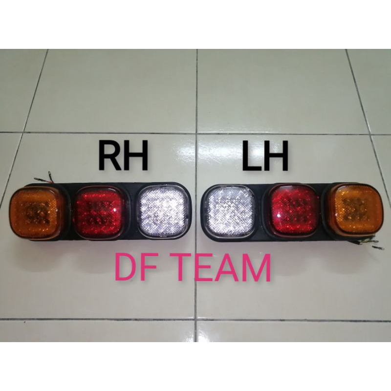 LH&RH LED Trailer SQUARE Tail Lamp Rear Light Brake Signal Reverse ...