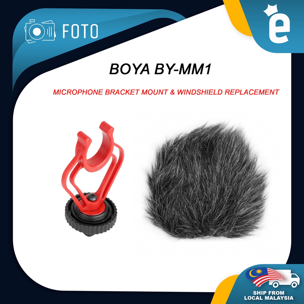Microphone Bracket Mount & Windshield Replacement for BOYA BY-MM1 Rode ...