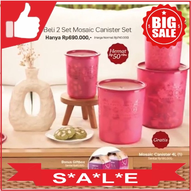 Tupperware MOSAIC CANISTER Set free box 4pcs RAYA MOSAIC CANISTER ...