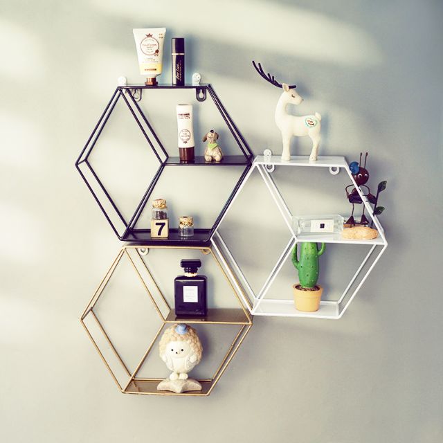 Hexagon shape wall display rack | Shopee Malaysia