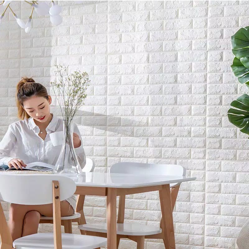 PUTIH White Brick MOTIF FOAM Wall WALLPAPER/3D FOAM BATIK MOTIF Code ...