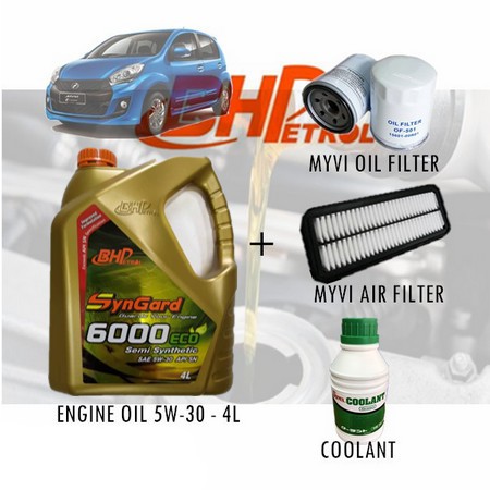 (100% Original Oil)MYVI PACKAGE- BHP Engine Oil Syngard 6000ECO (5W-30 ...