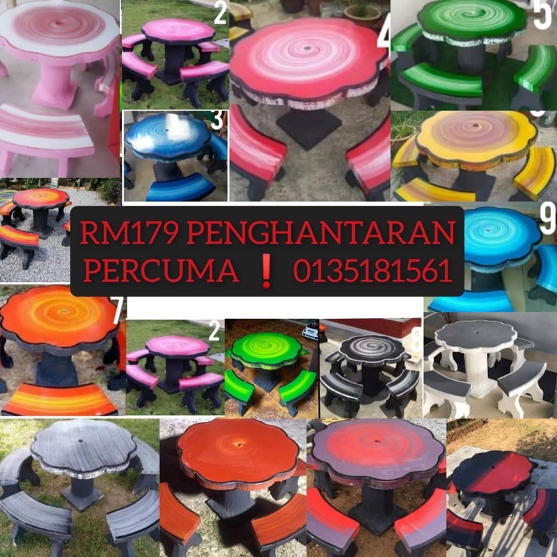 KERUSI MEJA BATU [BYR COD JIMAT WSP 0135181561] SET MEJA BATU MURAH ...