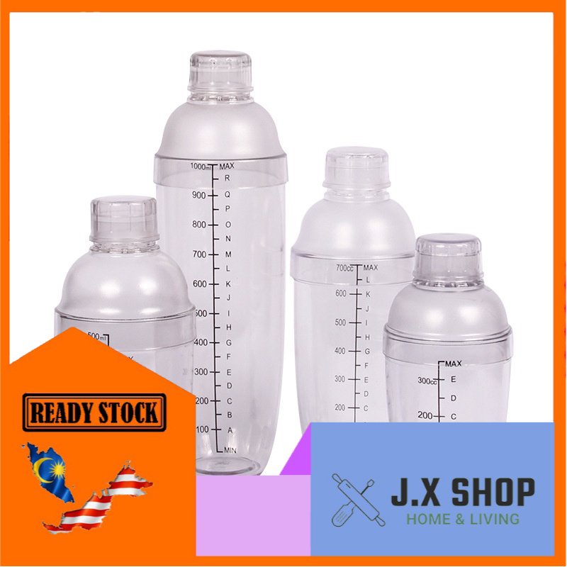 Cocktail Shaker 350ml/530ml/700ml Home Bar Utensil Plastic Shaker Cup Drink Milk Tea Mixer With ...