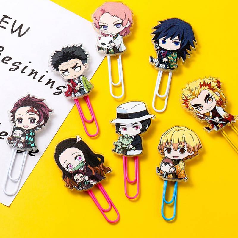 Demon Slayer Kimetsu No Yaiba Paper Clip Metal Bookmark Home Decoration ...