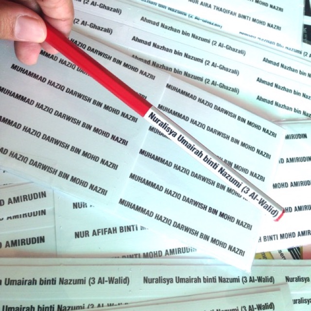 FAST SHIPPING Sticker Nama White 60pcs | Shopee Malaysia
