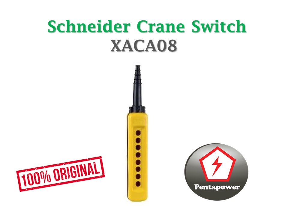 SCHNEIDER XACA08 Harmony XAC, Empty pendant control station, plastic, yellow, 8 cut-outs ...