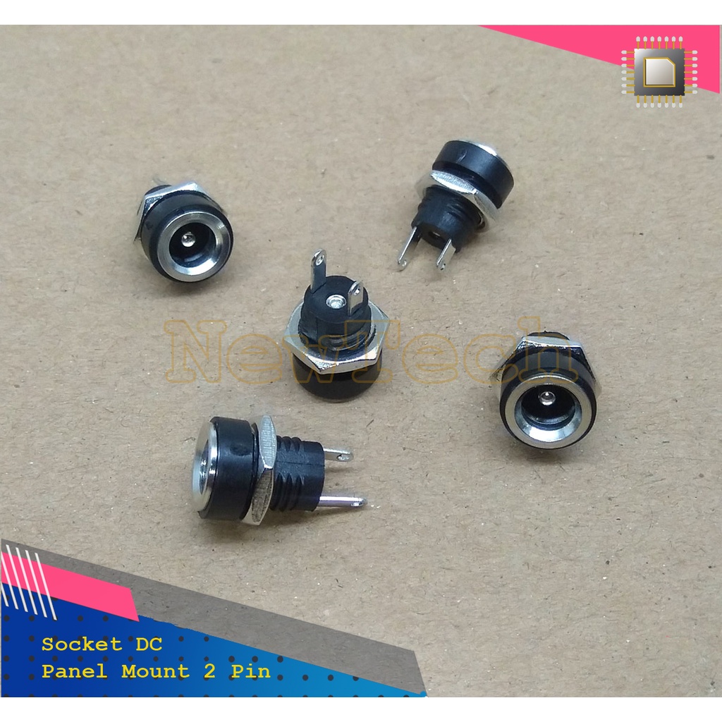 Jack Jack Socket DC Female Socket 2.1mm x 5.5mm 2 Pin Mounting Panel Box | Shopee Malaysia