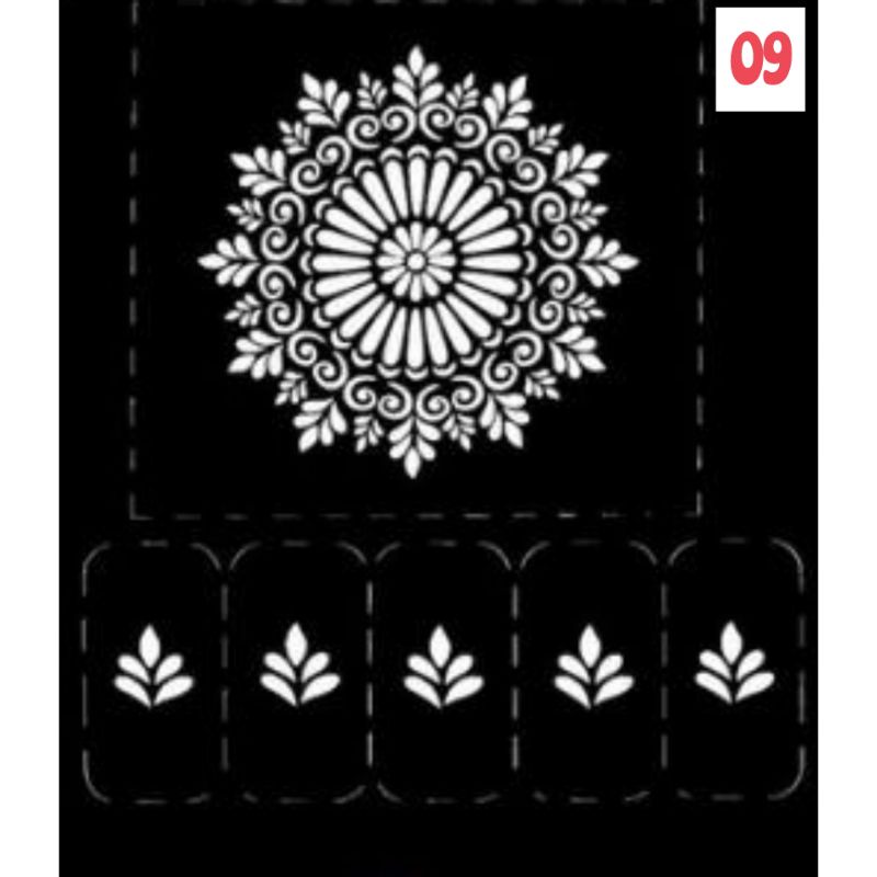 Inai lukis Putih/ Merah reusable, sticker inai 20 design | Shopee Malaysia