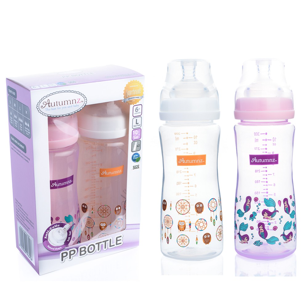 AUTUMNZ 2 BOTTLES! 10oz/300ml TWIN PACK Autumnz Bottles Botol Susu ...