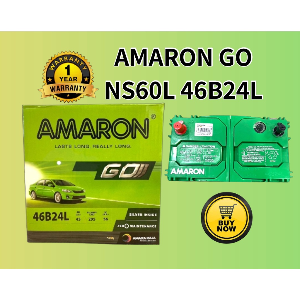 Amaron Battery NS60L NS60 Car Battery Bateri NS60L 46B24L Bateri Kereta Batteri Kereta Wira Vios ...