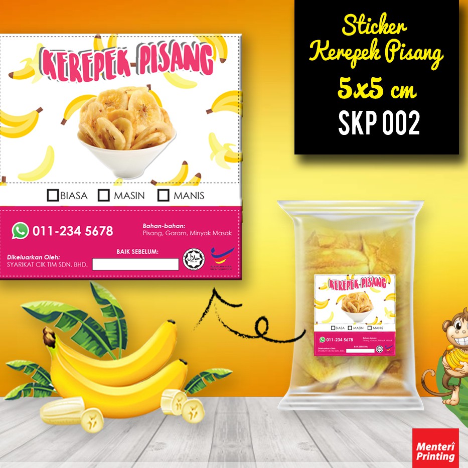 🔥LAKU KERAS!![READY STOCK] STICKER PRODUK KEREPEK PISANG SKP02 80PCS 🔥 ...