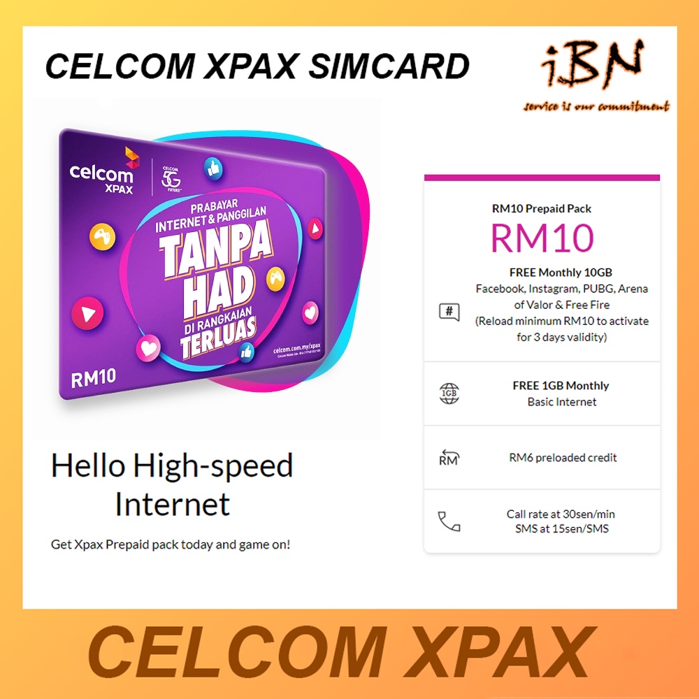 Celcom Xpax Prepaid Pack [SELF REGISTRATION] | Shopee Malaysia