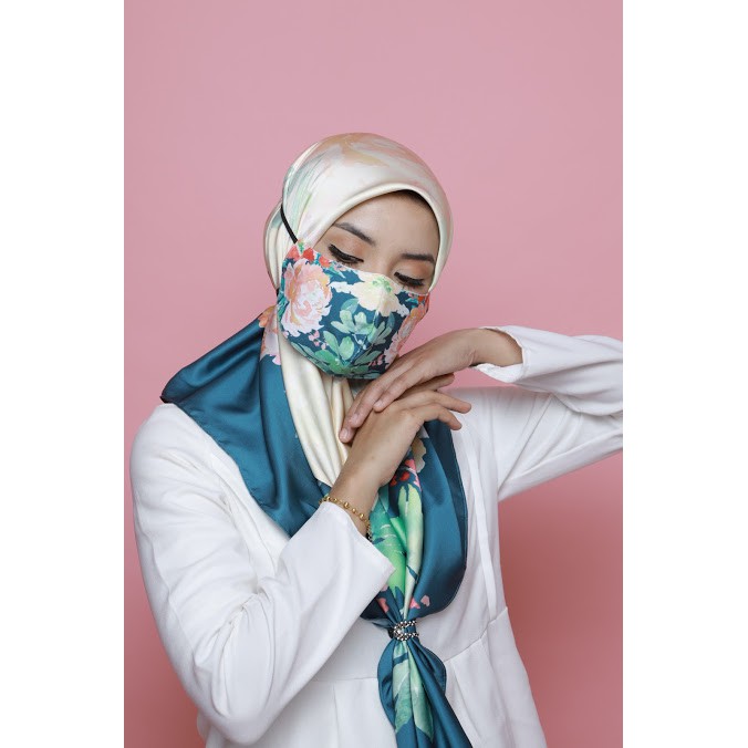 Mask Headloop/Hijab Mask (with filter 3-ply) & Bawal Satin Matte ...
